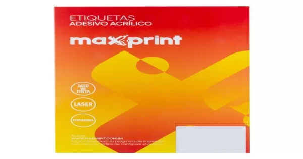 Etiqueta para inkjet 25,4x101,6mm 25 folhas com 20 etiquetas Maxprint ...