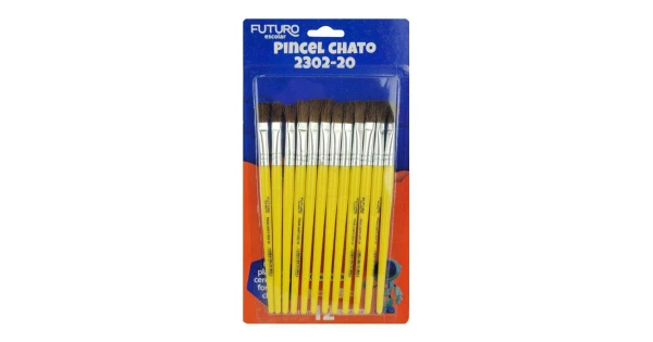 Pincel escolar futuro chato ref:2302 nº20 com 12 unidades Futuro ...