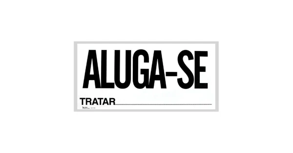 Placa de papel Aluga-se 15,7x32cm Tamoio - Moinho Atacadista